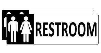 `-2 Pack- Restroom Sign for Business and home- Self-Adhesive Metal ...