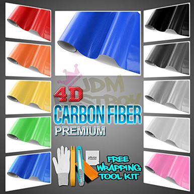 JDMBESTBOY Sample Orange 4D Carbon Fiber Gloss Shiny Car Vinyl Wrap ...