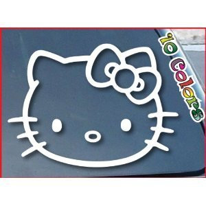 Window Vinyl Decal Sticker Hello Kitty Car Sticker -4inch White ...