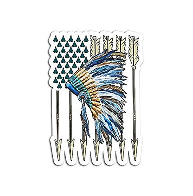 Native American USA Flag - Sticker Graphic - Auto- Wall- Laptop- Cell ...