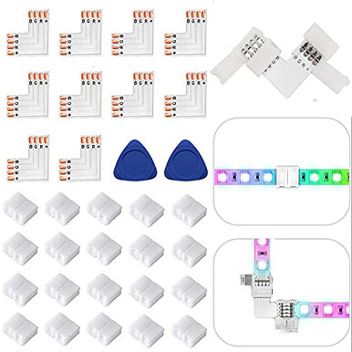 L Shape 4-Pin LED Connector - iCreating 10PCS 10mm Wide Right Angle RGB ...