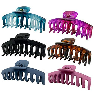 6 Pack Big Hair Claw Clips 4 Inch Giant Matte Hair Claw Clips For Women ...