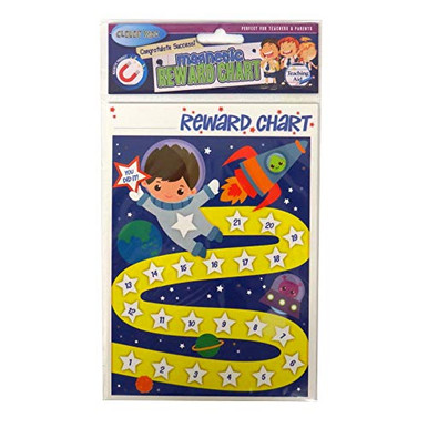 Magnetic Reusable Reward Chart with 115 Star Stickers- Boy- Space Ship ...