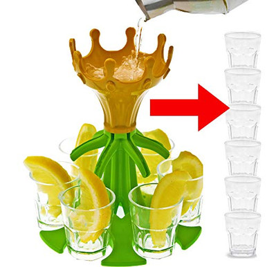 6 glass shot liquor dispenser for cocktail party | 6 pack glass bar ...