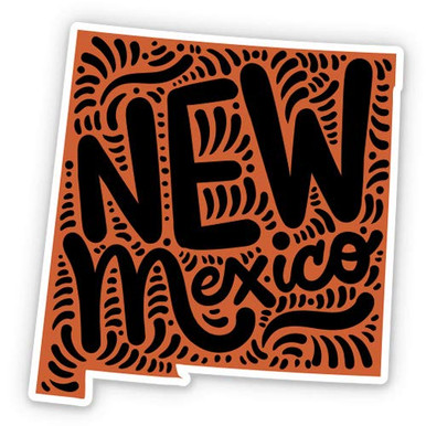 New Mexico Shape Cute Letters Native Local - 3inch Vinyl Sticker - For ...