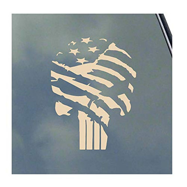 American Flag Skull Vinyl Sticker Decal Basic Design Veteran USA Armed ...