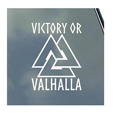 Victory or Valhalla Vinyl Sticker Decal Viking Asatru Thor Loki Runic ...