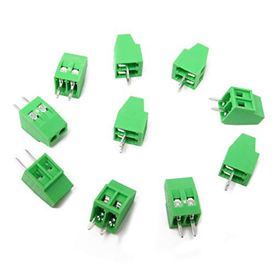Honbay 10PCS AC 150V 6A 2.54mm Pitch 2 Pin PCB Mount Screw Terminal ...