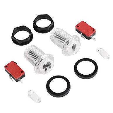 LED Illuminated 1P and 2P Black Printed DIY Arcade Push Button Switch ...