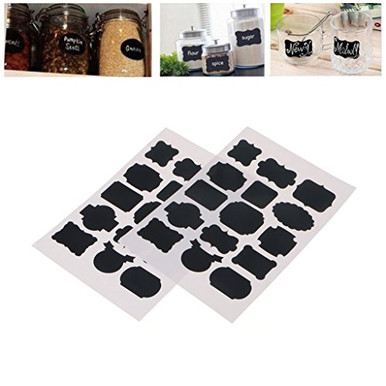 BecauseOf Fancy Chalkboard Labels- 2 Sheets/30 Pcs Blank Chalkboard ...