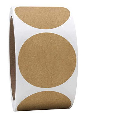 2inch Kraft Brown Round Color Coding Circle Dot Labels on a Roll- 250 ...