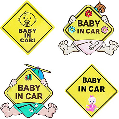 4 Piece Baby Board Car Stickers Baby in Car Sign Decal Self-Adhesive ...