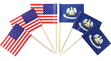 JBCD 200 Pcs American and Louisiana Flag Toothpicks Louisiana State ...