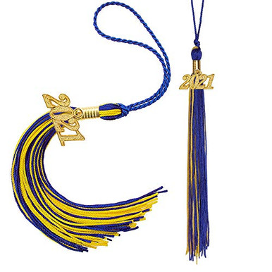 2021 Tassel Graduation 2pcs Blue and Gold Graduation Tassel Whit Alloy ...