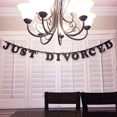Just Divorced Black Bold Letters Banner Sign Divorce Party Decoration 6 ...