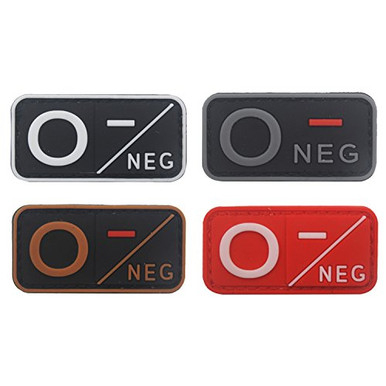 Blood Type Patch Kit O Neg- Tactical Type O Negative 3D PVC Rubber ...
