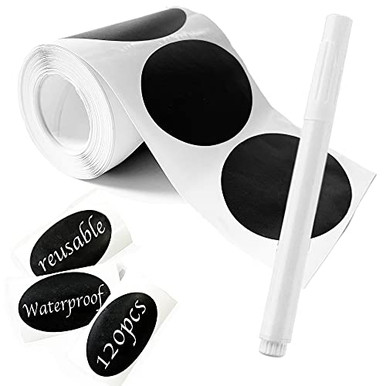 Reusable Chalkboard Labels- Waterproof Blackboard Sticker Label with 1 ...