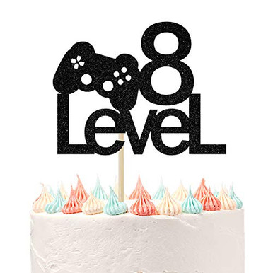 Level Up 8 Cake Topper for 8th Birthday Supplies- Happy 8th Birthday ...