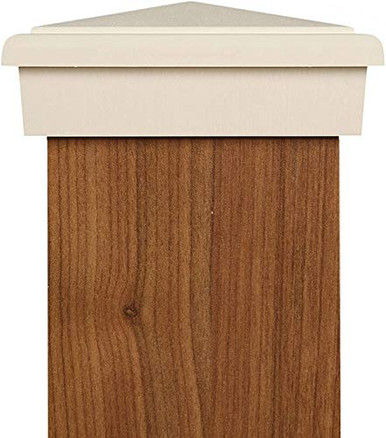 4x4 Post Cap | White New England Pyramid Style Slim Profile Square Top ...