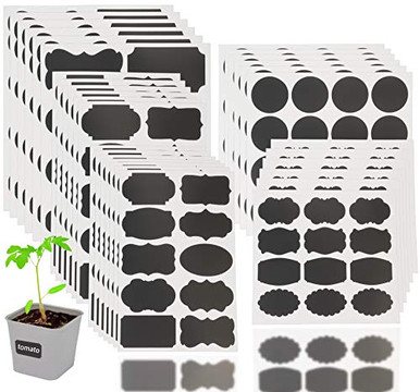 LeonBach 336 Pcs Reusable and Waterproof Black Labels- Chalboard Labels ...