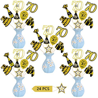 70th Birthday Centerpiece Sticks - 70th Birthday Table Toppers ...