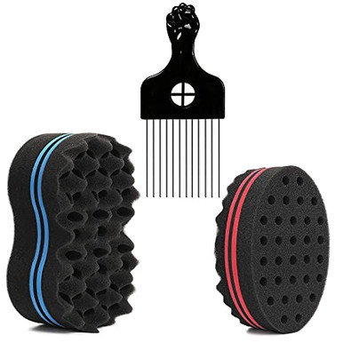 UNAOIWN Hair Sponge for Black Men Curls Twist Sponge Brush Afro Curls ...