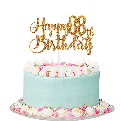 Gold Glitter Happy 88th Birthday Cake Topper - 88th Birthday Cake ...