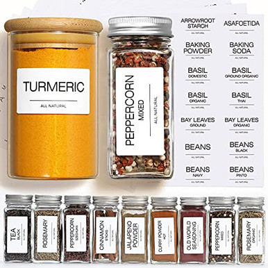 Preprinted Spice Labels - Minimalist White Spice Jars Labels Sticker ...