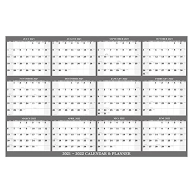 Yearly Wall Calendar 2021-2022 - Large Wall Calendar 2021-2022- July ...