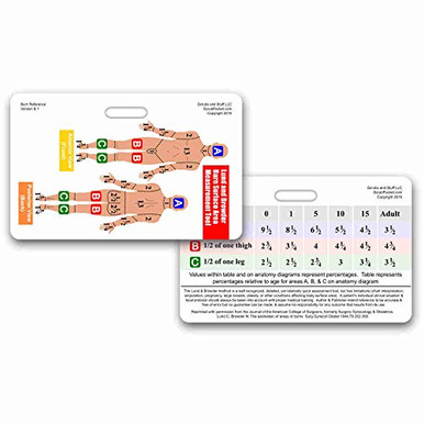 Lund and Browder Burn Chart Horizontal Badge Reference Card -1 Card ...