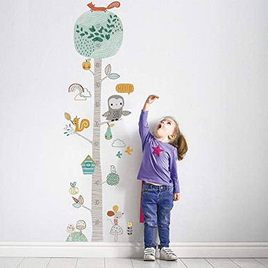 Forest Animal Tree Height Growth Chart for Children Room Nursery ...
