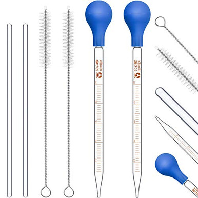 8 Pieces Set 2 Piece 10 ml Glass Graduated Droppers Lab Pipettes ...