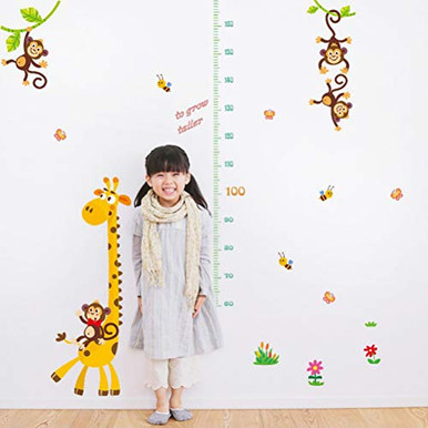 TBoxBo Giraffe Monkey Cartoon Height Growth Chart Measure Vinyl Wall ...