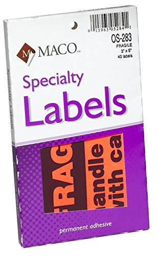 MACO Neon Black/Orange - Fragile- Handle with Care - Shipping Labels- 3 ...