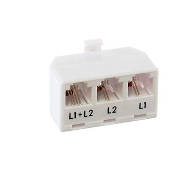 Telephone Splitter 2 Line Adapter - 3-Way Splitter -Line 1- Line 2- and ...