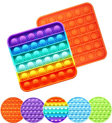 CONQLOAD Pop Rainbow Square Orange Push Pop Bubble Pure Popping Fidget ...