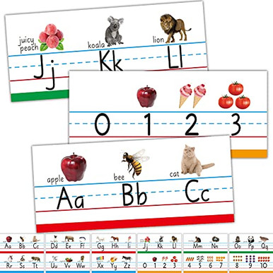 Manuscript Alphabet Bulletin Board Set ABC Number Line Wall Decorations ...