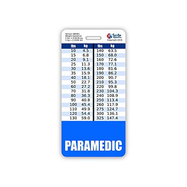 Paramedic Badge Buddy Vertical w/Height and Weight Conversion Charts ...