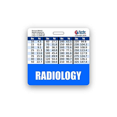 Radiology Badge Buddy Horizontal w/Height and Weight Conversion Charts ...