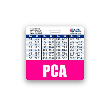 PCA Badge Buddy Horizontal w/Height and Weight Conversion Charts ...