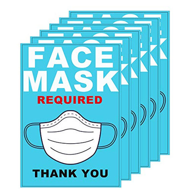 10 Pieces Face Mask Required Sign Peel and Stick Vinyl - Please Wear ...