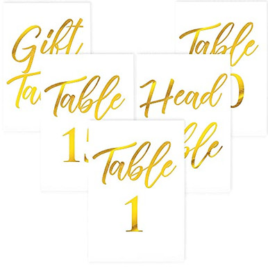 Beautiful Gold Table Numbers for Wedding Reception in Double Sided Gold ...