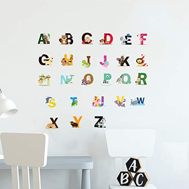 Alphabet Decals for Wall Educational ABC Letter Wall Stickers for ...