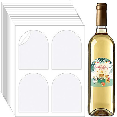 100 Pieces Blank Arched Wine Labels Sticker Adhesive Wine Bottle Labels ...