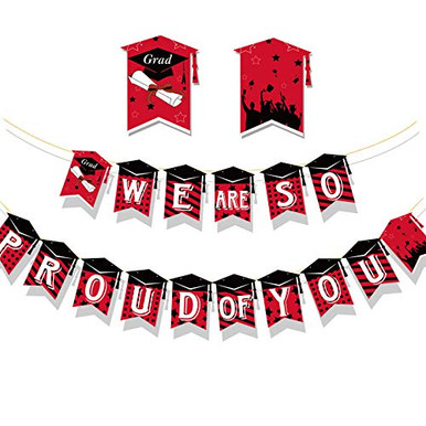 2021 Graduation Banner Red and Black- HOWAF We are So Proud of You ...