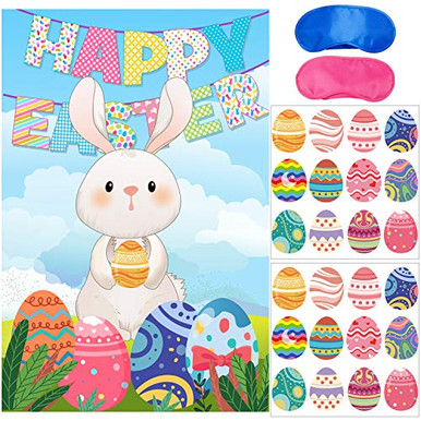 Eazyco Easter Game Pin The Eggs on The Bunny- Easter Party Games Easter ...