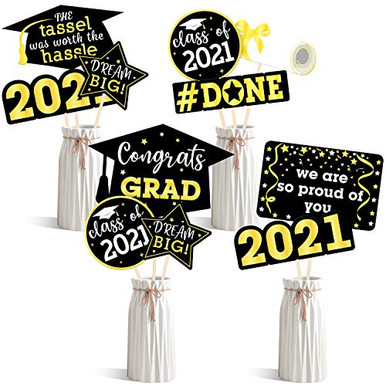 Graduation Centerpiece Party Table Toppers Class of 2021 Congrats Grad ...