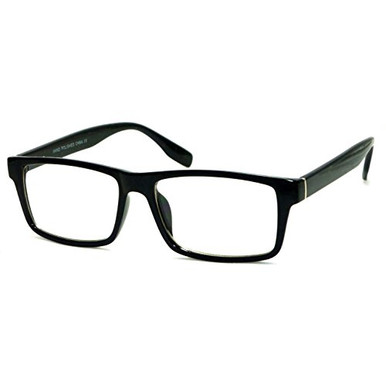 VINTAGE Designer Style Rectangle Frame Clear Lens Eyeglasses -Black ...