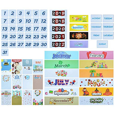 AKAYOK Classroom Calendar Pocket Chart Cards Numbers Days Months and ...