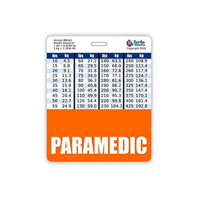 Paramedic Badge Buddy Horizontal w/Height and Weight Conversion Charts ...